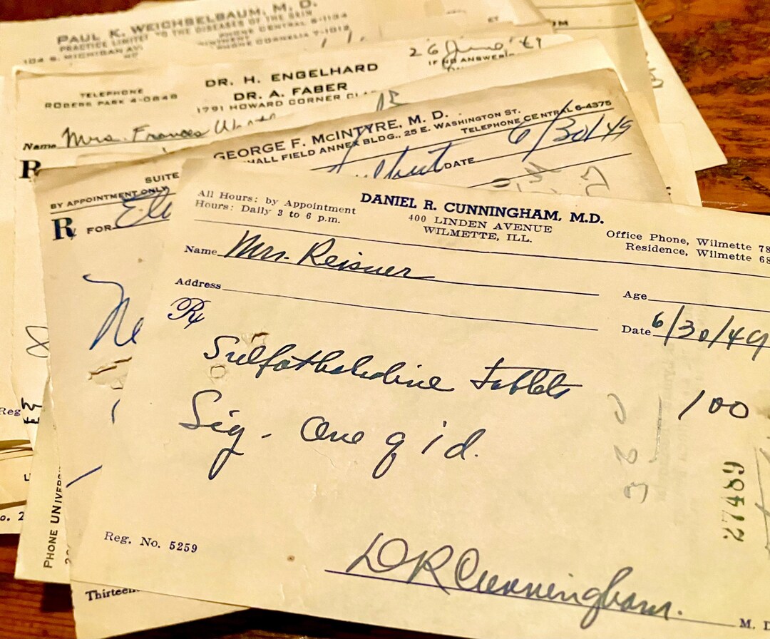 5 Vintage Prescriptions From the 1940’s, Ephemera, Junk Journal ...