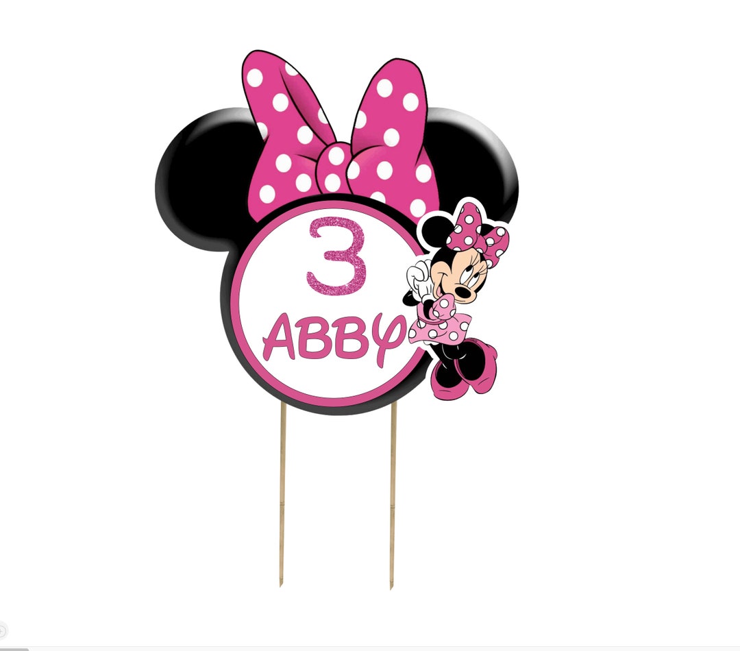 Personalised Cake Topper Inspired by Minnie Mouse Theme - Etsy