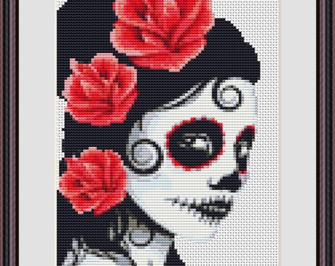 Day of the Dead Princess Bride Counted Cross Stitch Pattern in - Etsy