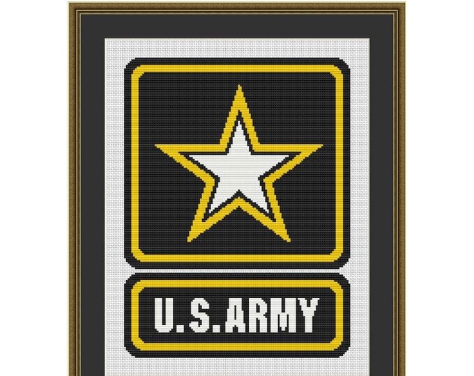 US Army Logo Counted Cross Stitch Pattern (125 X 166 Stitches) in PDF ...