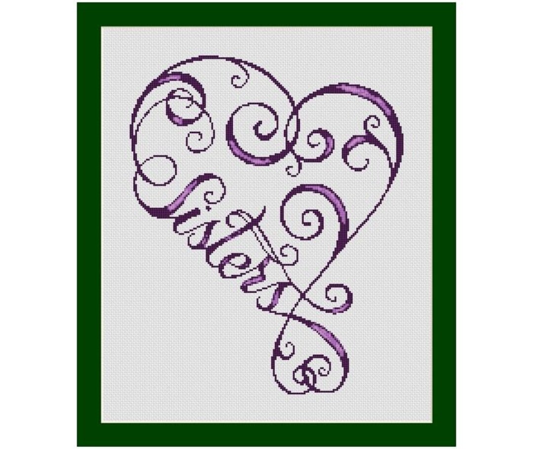Sisters Fancy Word Cross Stitch Pattern in PDF for Instant Download - Etsy