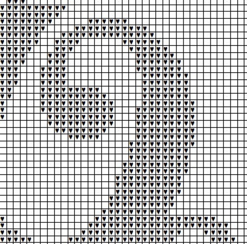 Love With Hearts Word Counted Cross Stitch Pattern in PDF for | Etsy