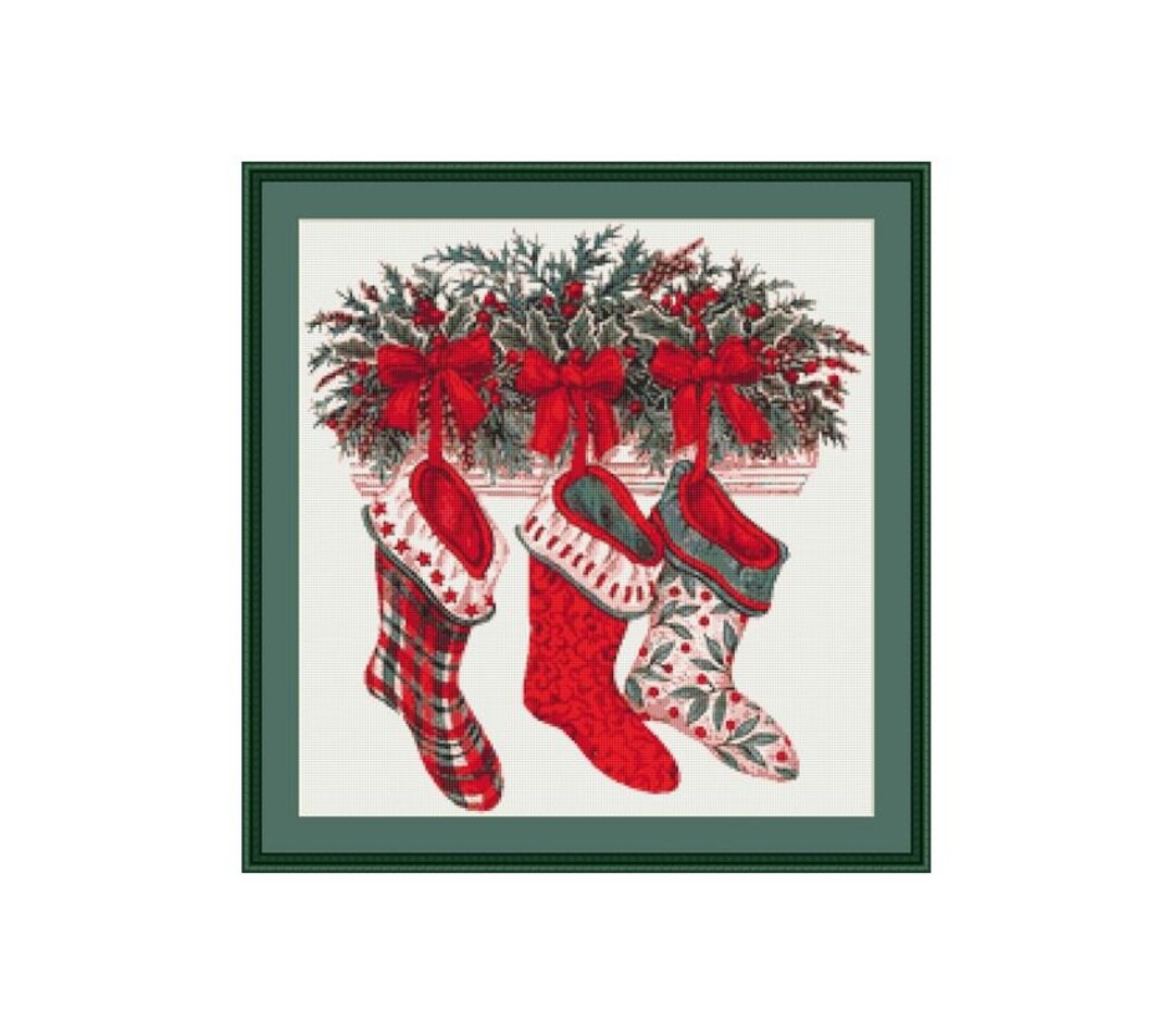 Christmas Stockings Counted Cross Stitch Pattern in PDF for Instant ...