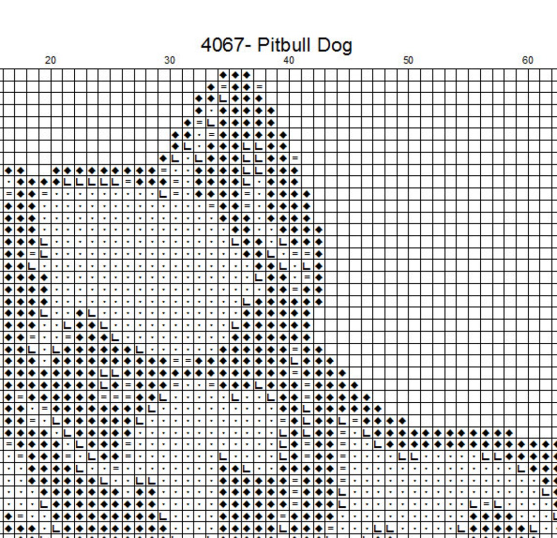 Pit Bull Dog Counted Cross Stitch Pattern 10.21 X 10.57 - Etsy