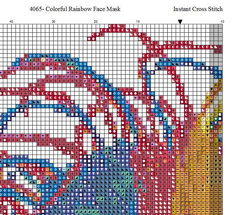 Colorful Rainbow Face Mask Counted Cross Stitch Pattern 8.64 - Etsy