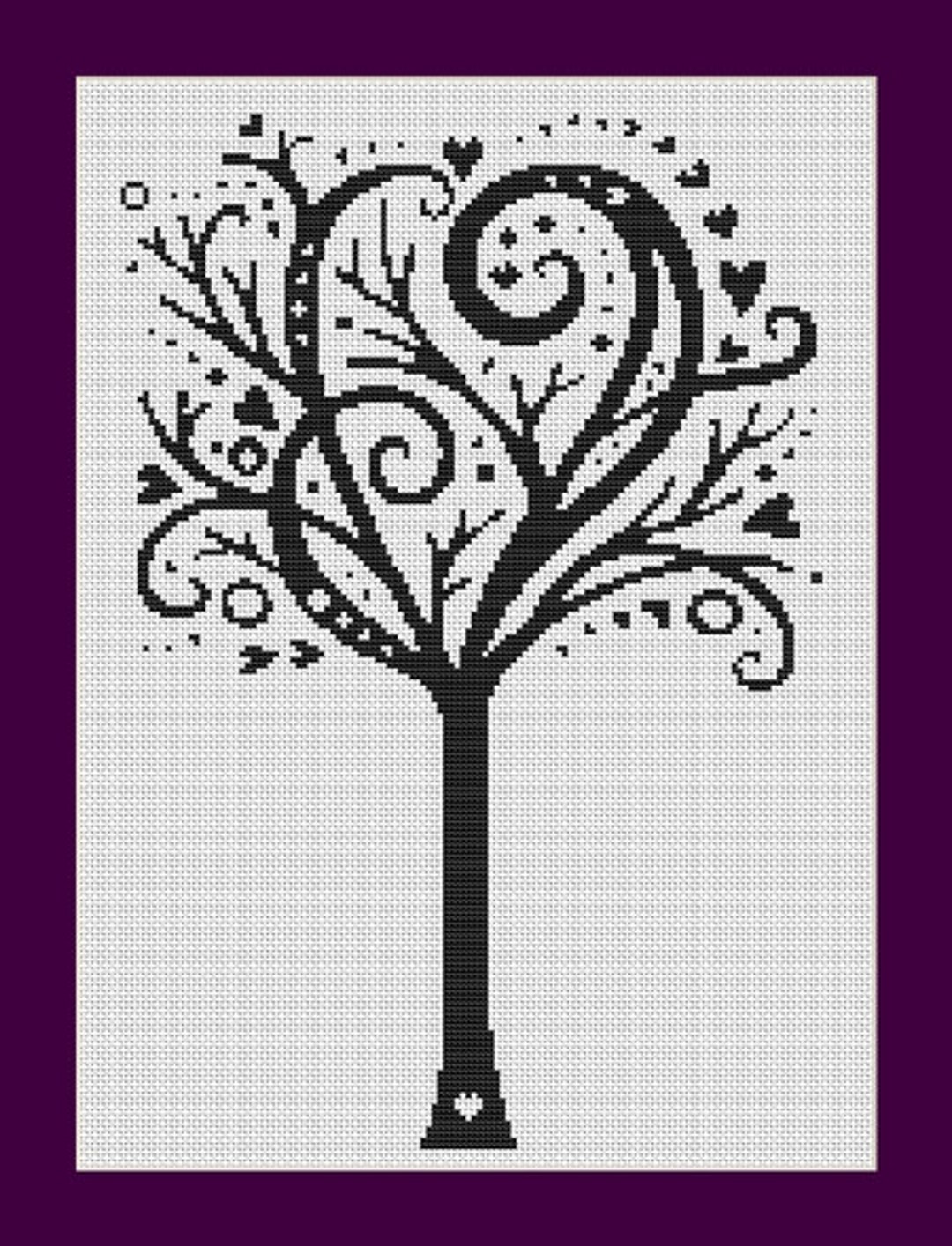Whimsical Tree Counted Cross Stitch Pattern in PDF for Instant Download ...