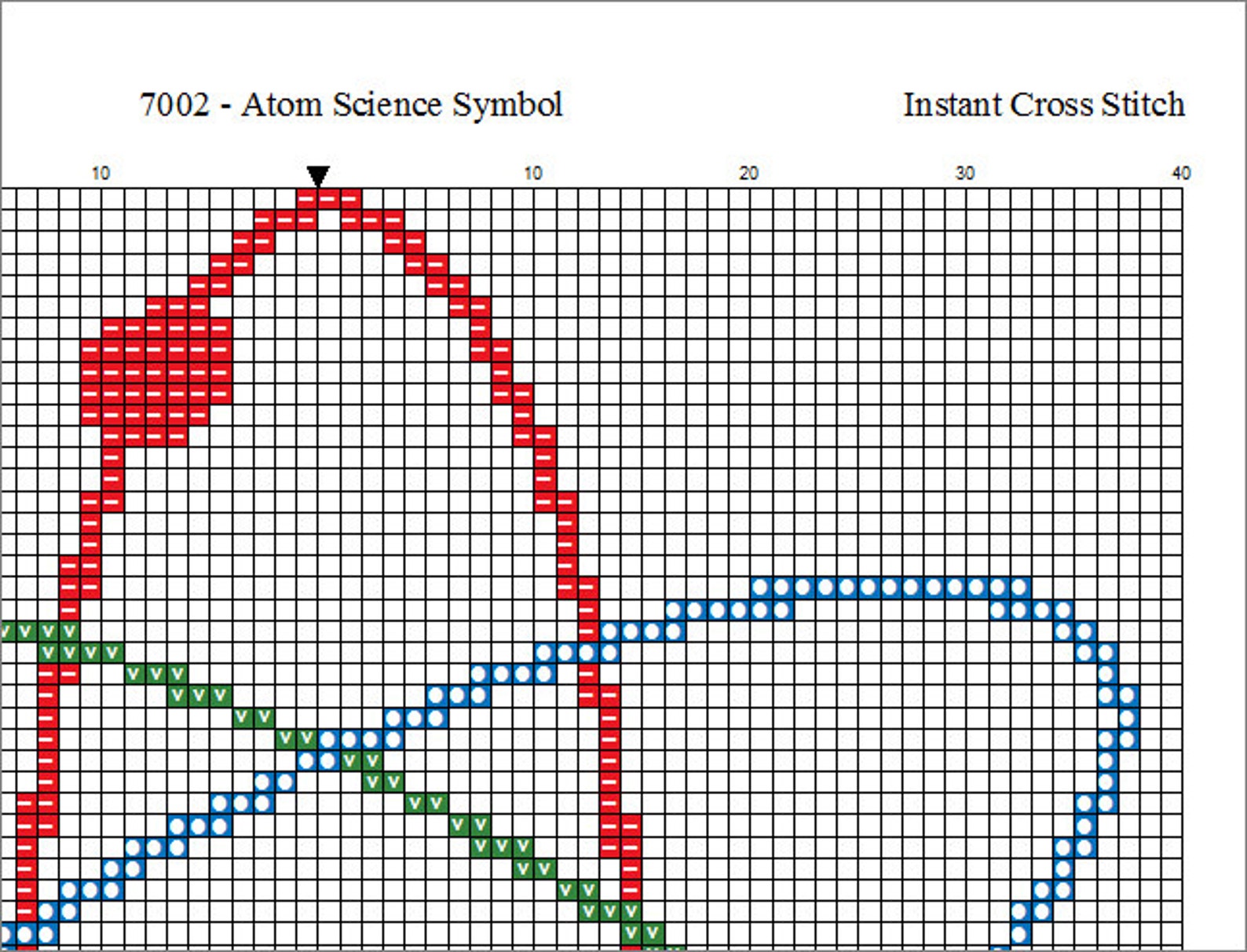 Atom Science Symbol Counted Cross Stitch Pattern in PDF for Instant ...