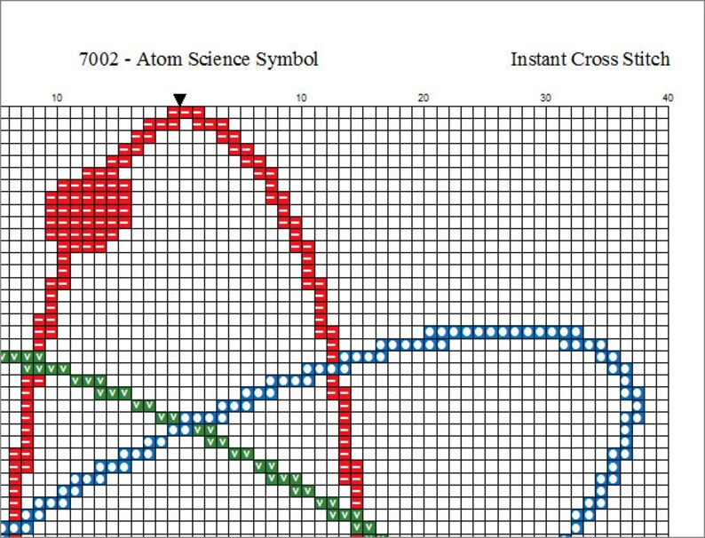 Atom Science Symbol Counted Cross Stitch Pattern in PDF for Instant ...
