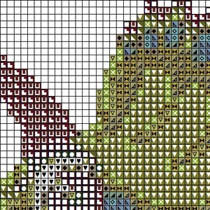 Triceratops Dinosaur Counted Cross Stitch Pattern in PDF for Instant ...