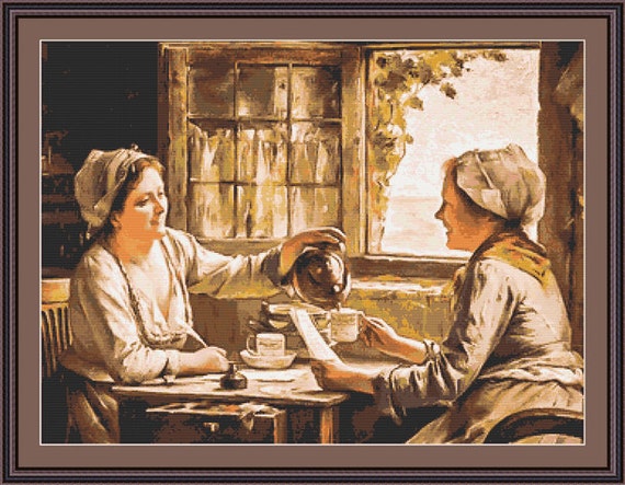 Painting Of Women Having Tea
