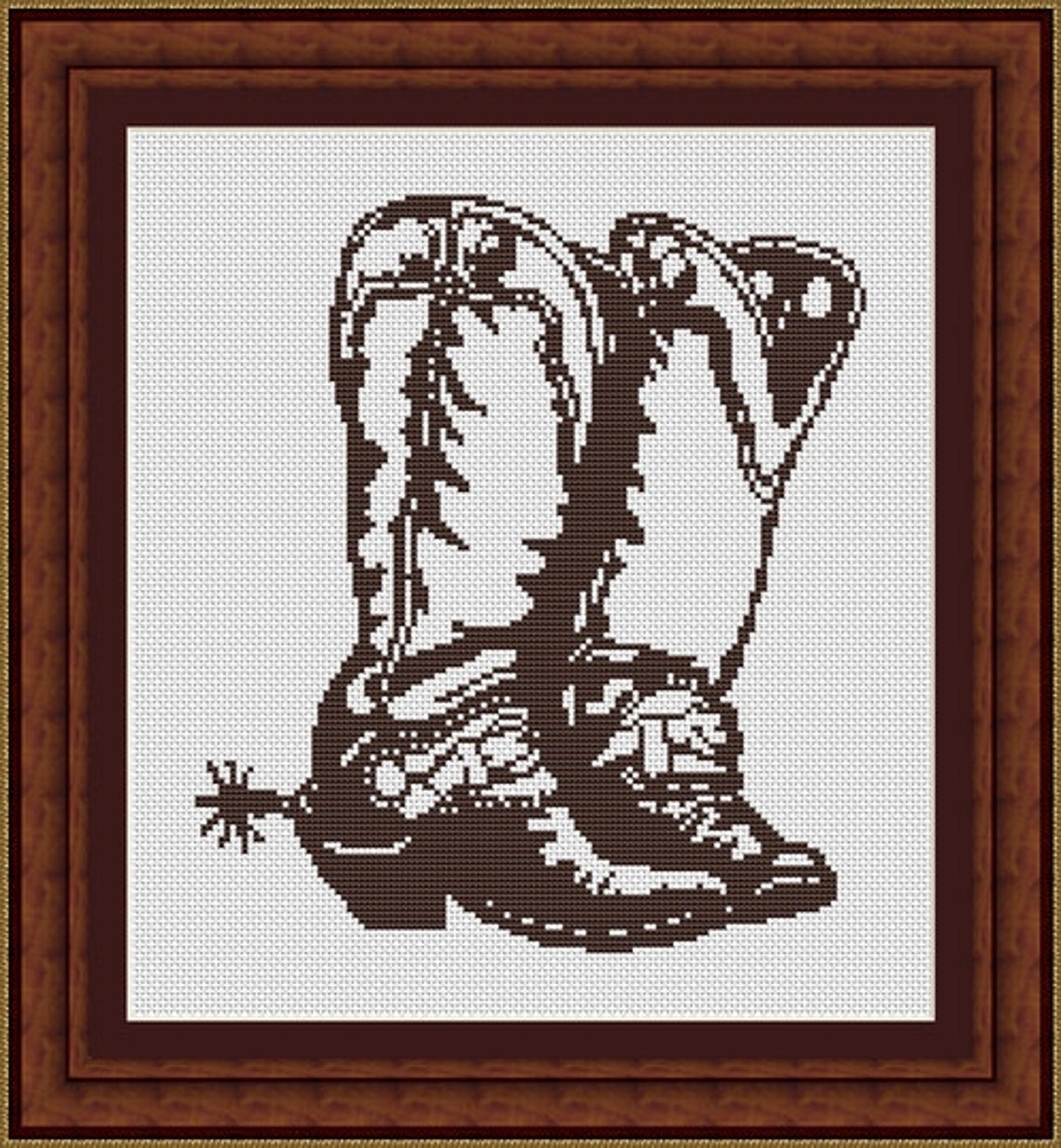 Cowboy Boots Counted Cross Stitch Pattern in PDF for Instant - Etsy