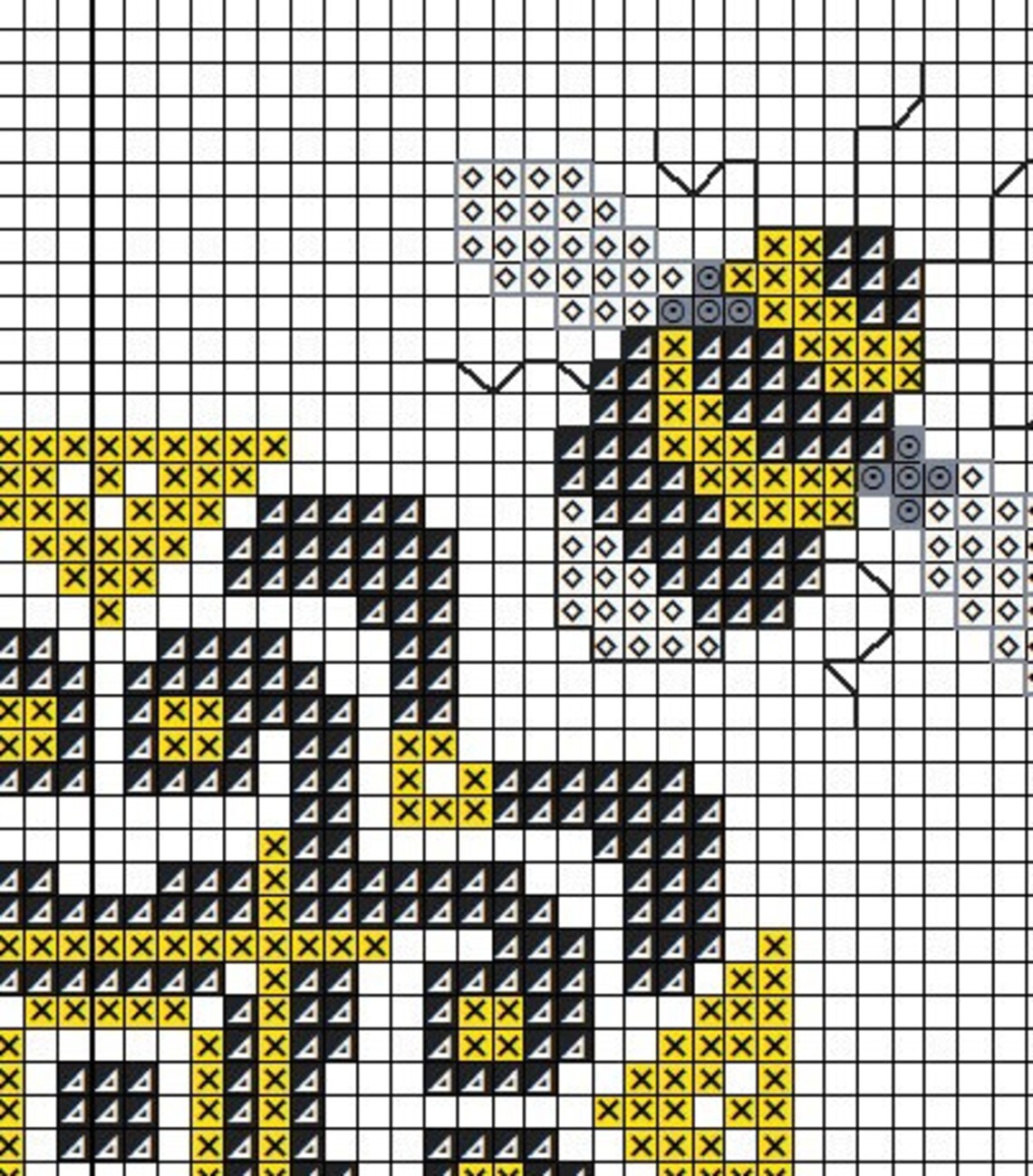 Honey Bees Square Biscornu Counted Cross Stitch Pattern in PDF | Etsy