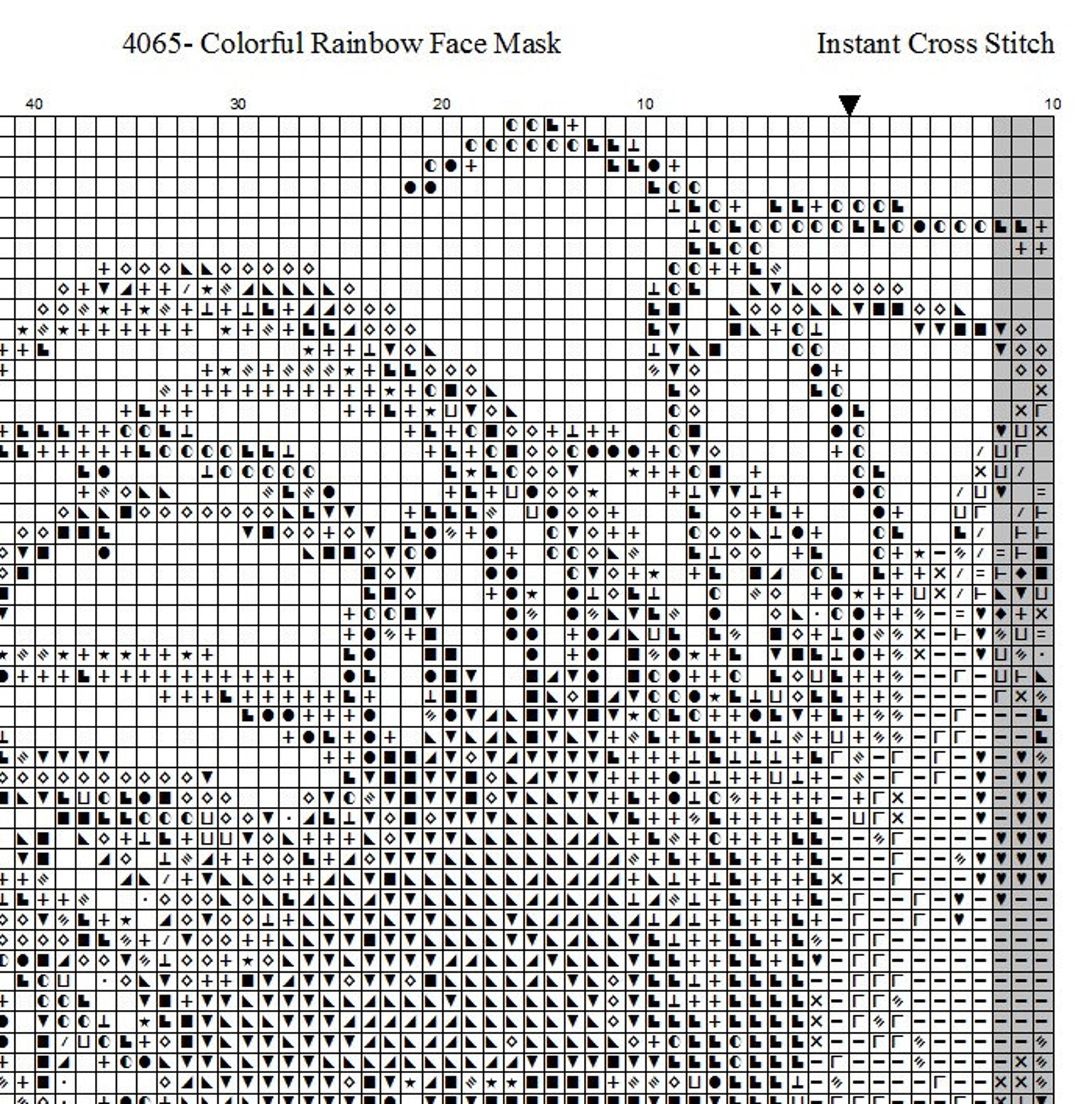 Colorful Rainbow Face Mask Counted Cross Stitch Pattern (8.64 X 7.21 ...