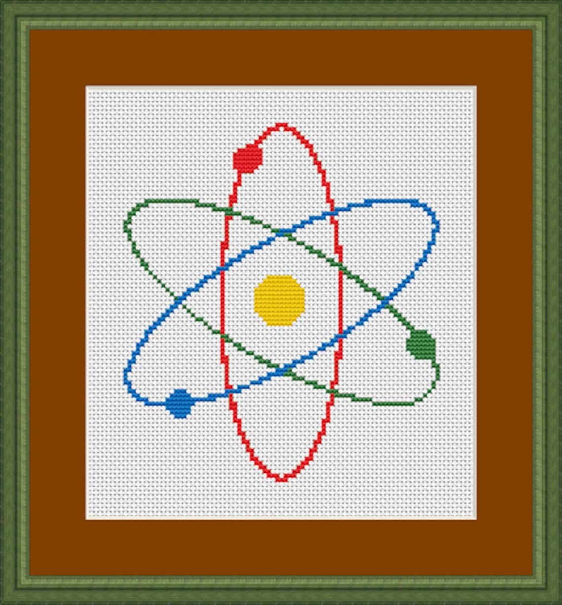 Atom Science Symbol Counted Cross Stitch Pattern in PDF for Instant ...