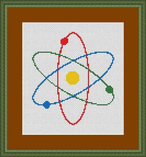 Atom Science Symbol Counted Cross Stitch Pattern in PDF for - Etsy