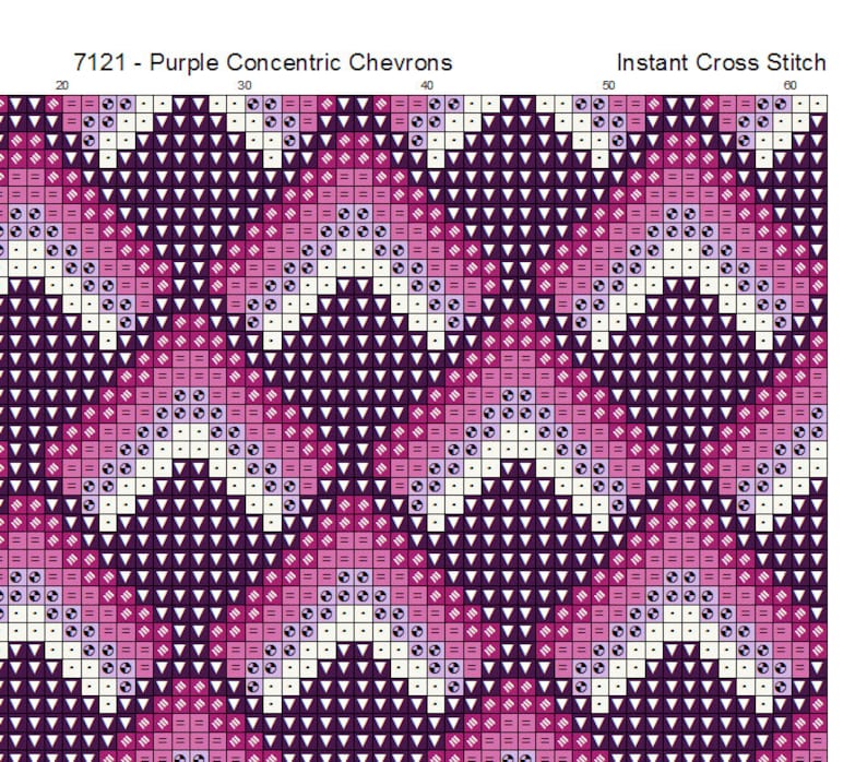 Purple Concentric Chevrons Quilt Counted Cross Stitch Pattern - Etsy