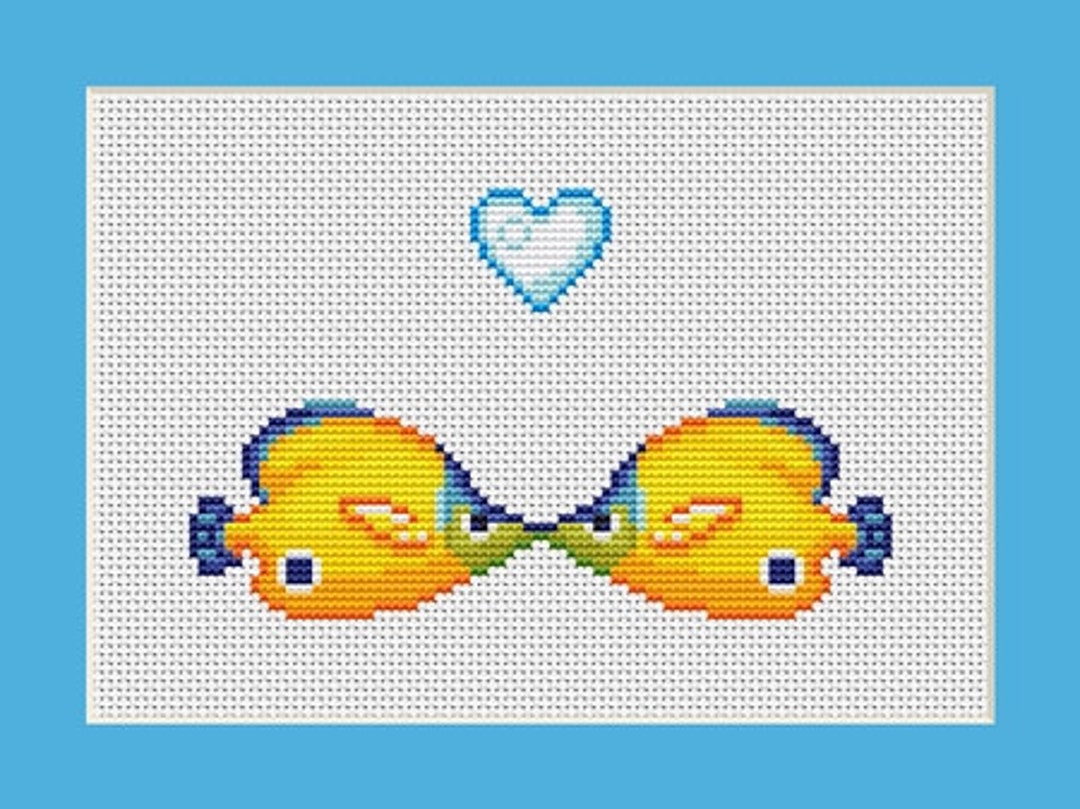 Kissing Fish Counted Cross Stitch Pattern in PDF for Instant Download ...