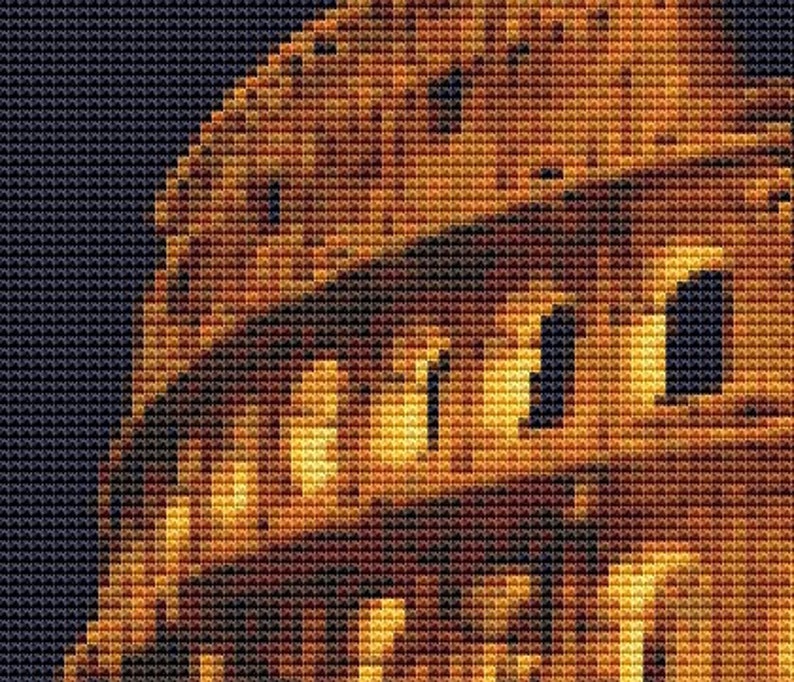 Colosseum at Night in Rome Italy Counted Cross Stitch Pattern | Etsy
