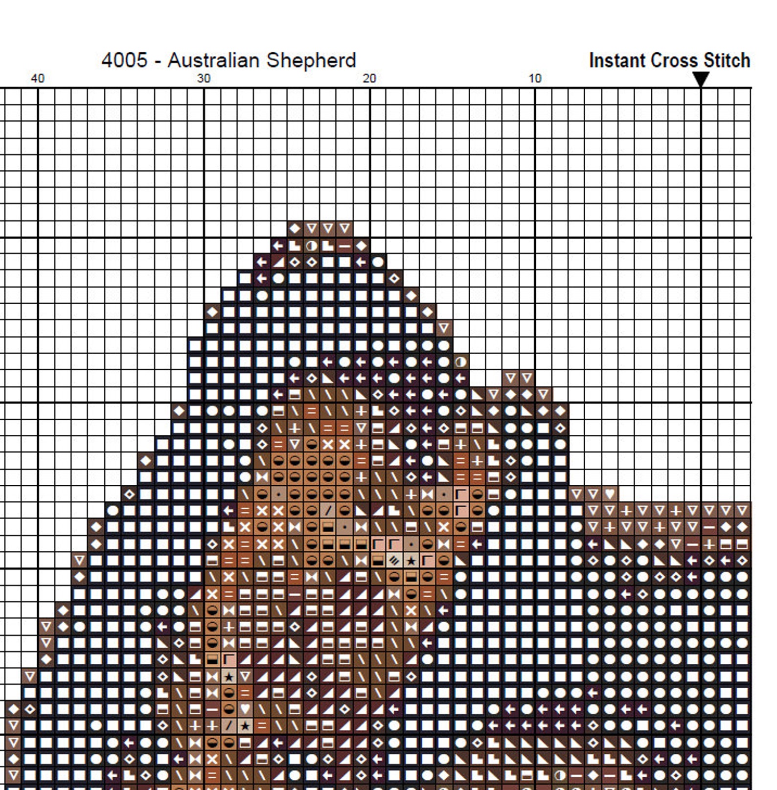 Australian Shepherd Dog Counted Cross Stitch Pattern 8.36 X - Etsy Canada
