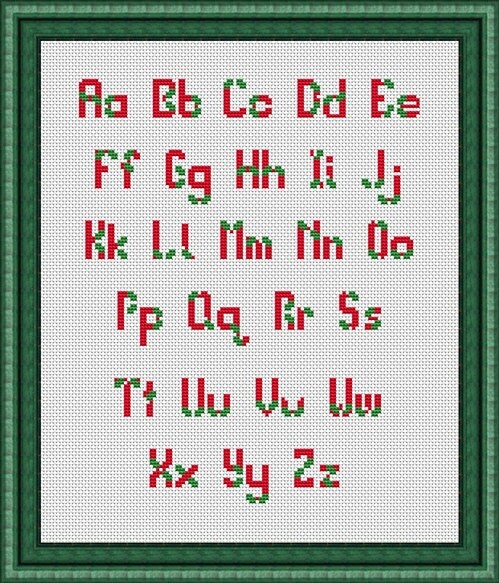 Christmas Alphabet Counted Cross Stitch Pattern in PDF for - Etsy