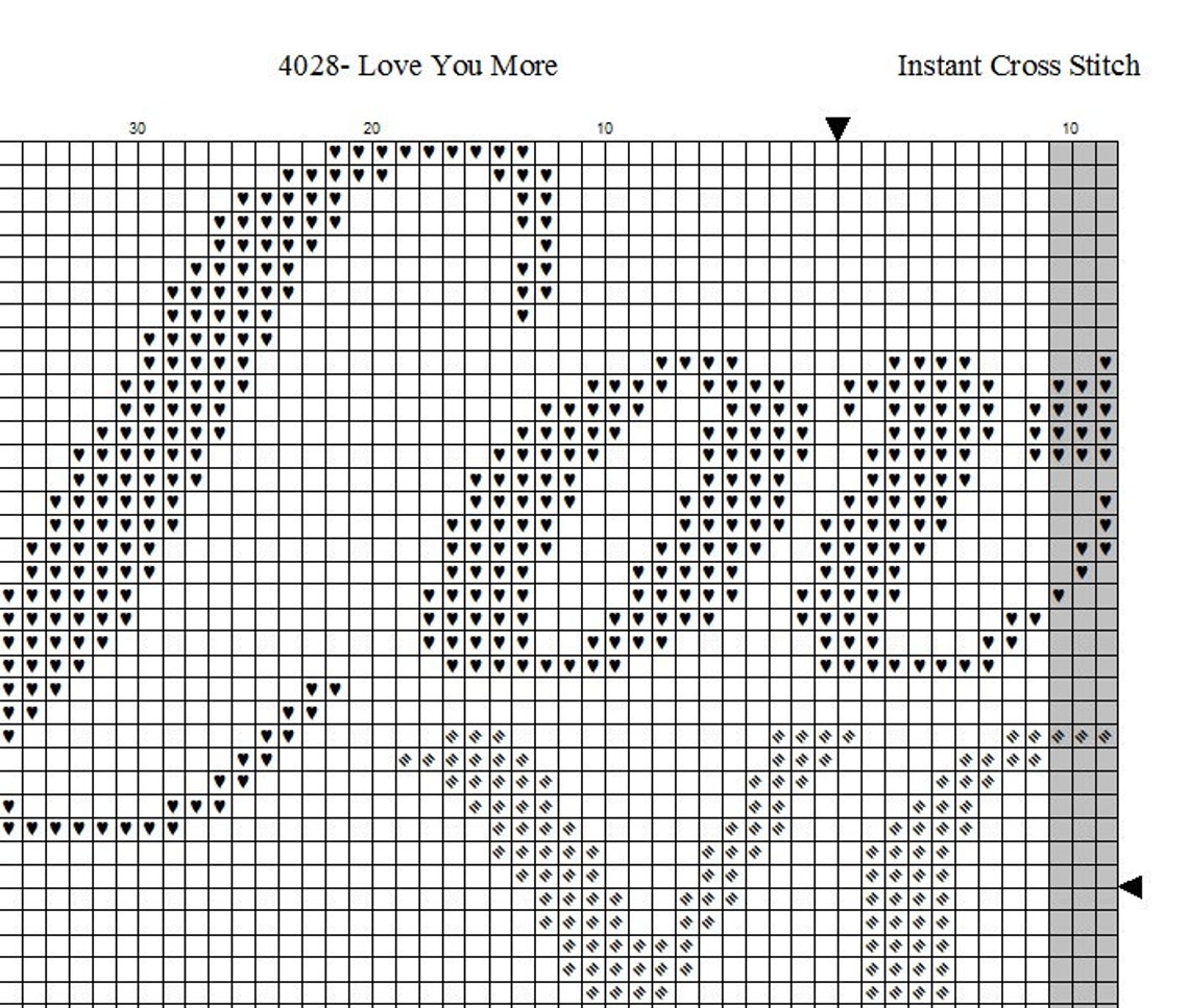 Love You More Quote Saying Counted Cross Stitch Pattern 7 X - Etsy