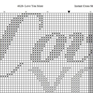 Love You More Quote Saying Counted Cross Stitch Pattern (7 X 4.57 in or ...