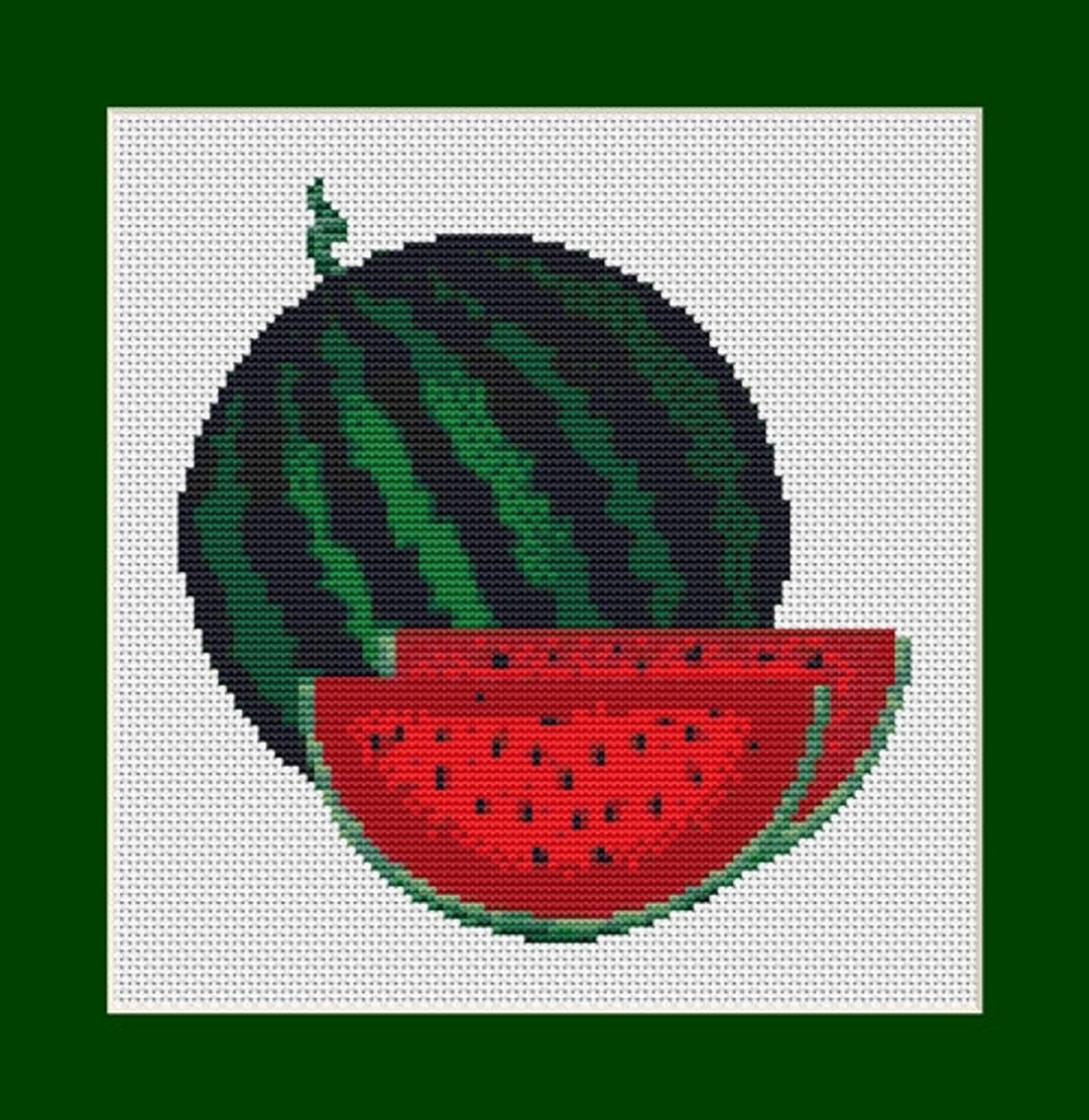 Ripe Watermelon Counted Cross Stitch Pattern in PDF for Instant ...