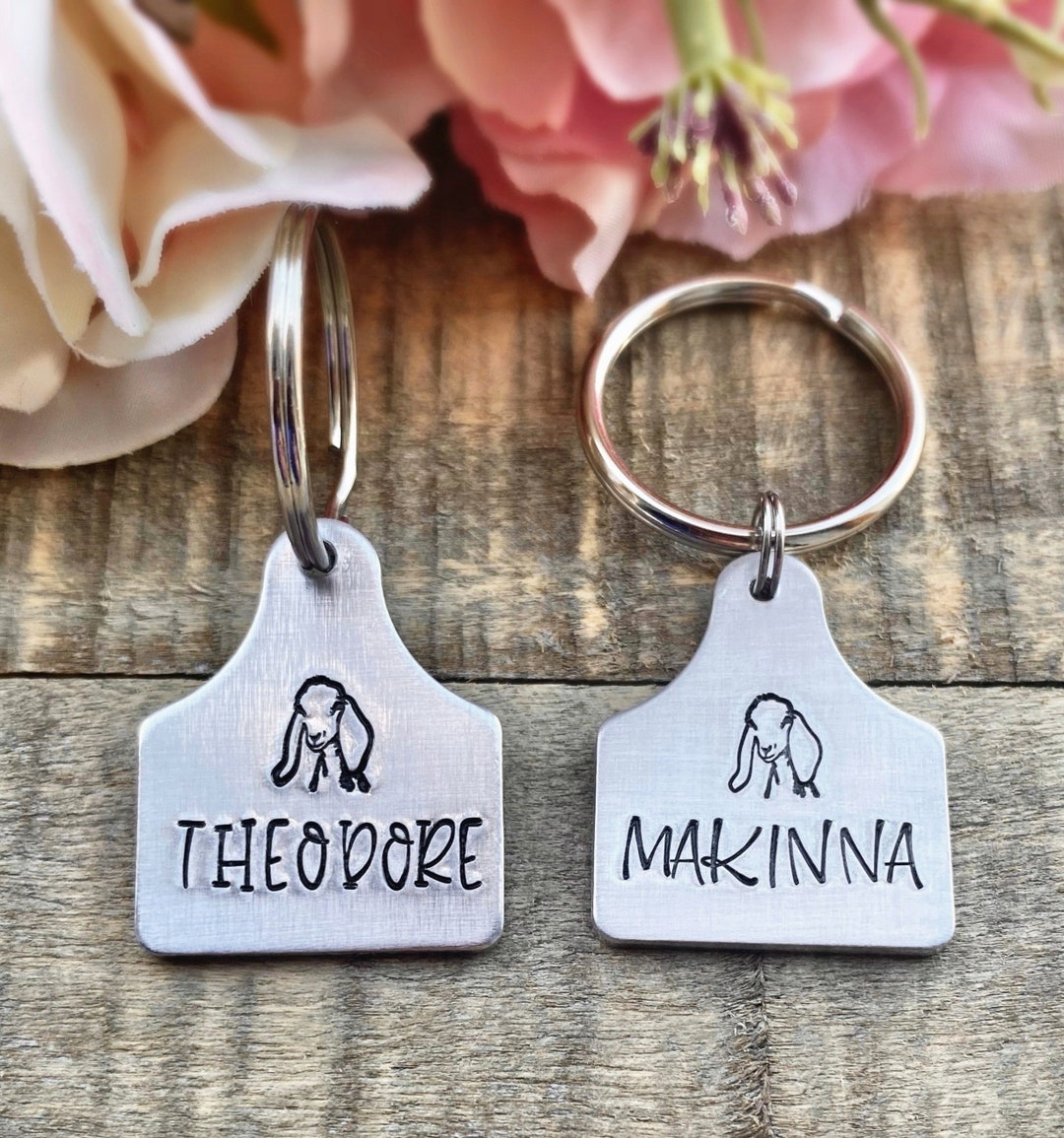 Hand Stamped | Goat Pet ID Tag | Cattle Tag | Farm - Etsy