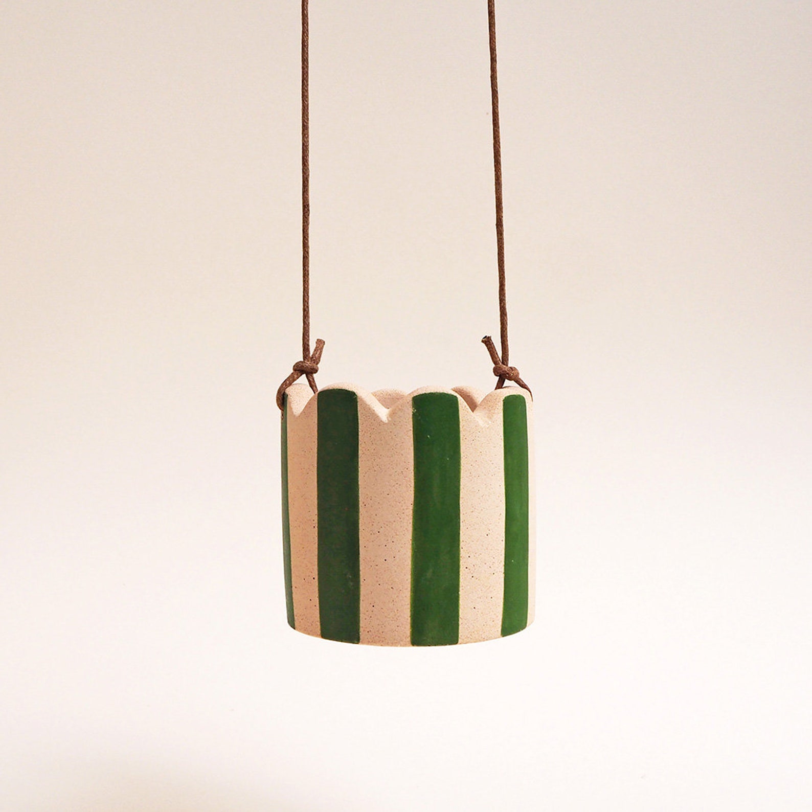 Small Stripy Hanging Pot - Choose Your Colours - Etsy