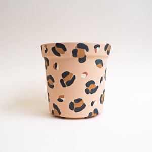 Large Leopard Print Hand Painted Plant Pot - Etsy