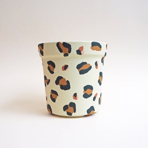 Large Leopard Print Hand Painted Plant Pot - Etsy