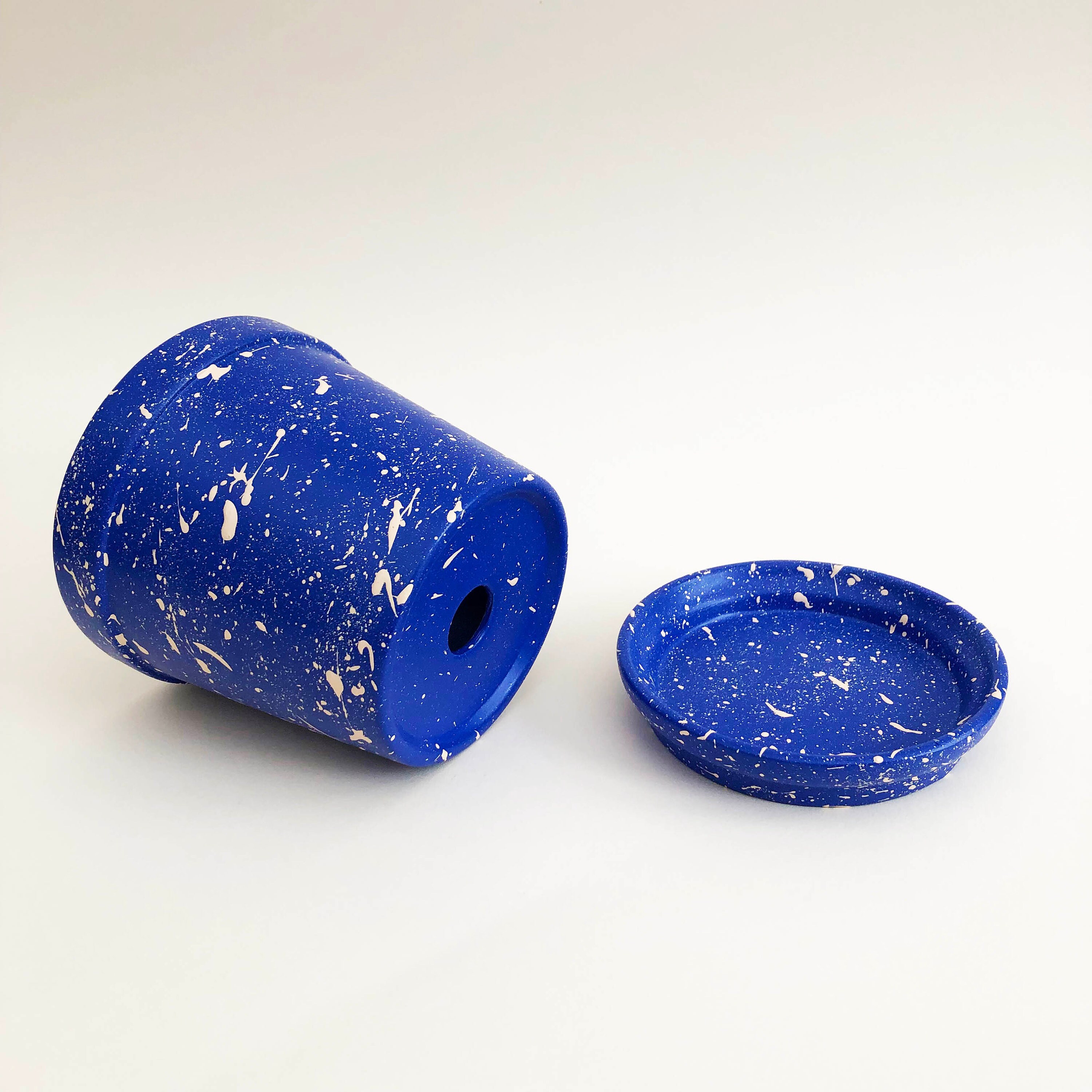 Medium Splatter Ceramic Plant Pot & Dish - Choose Your Colours - Etsy UK