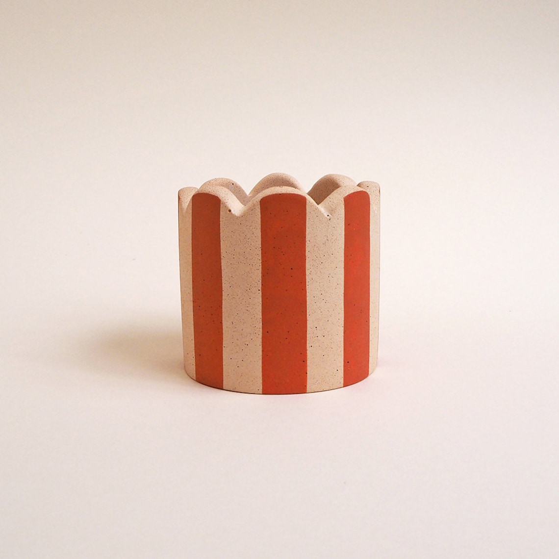 Small Scalloped Stripy Pot - Choose Your Colours - Etsy UK