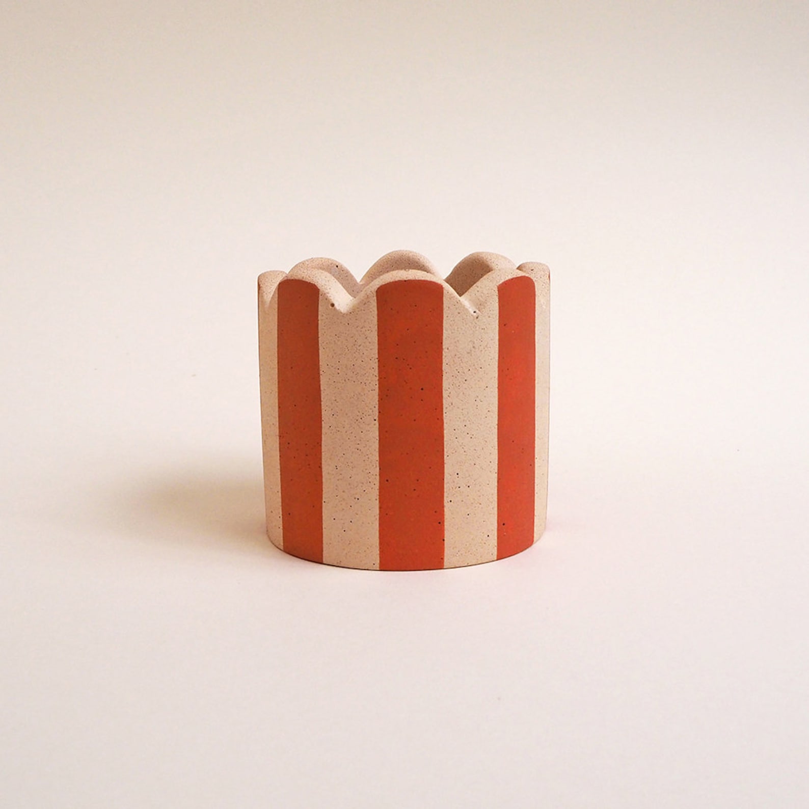Small Scalloped Stripy Pot Choose Your Colours - Etsy UK
