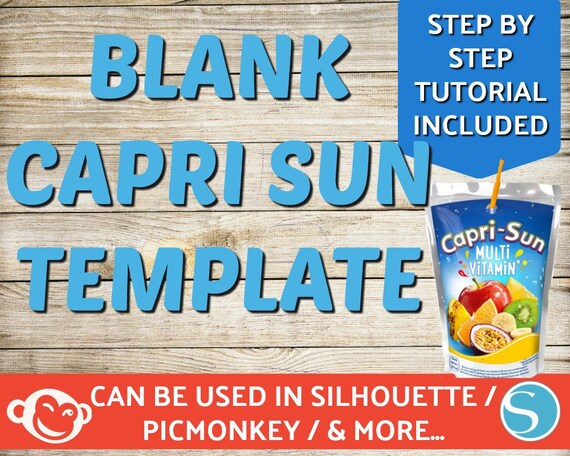 Blank Capri Sun Labels Template Capri Sun Labels Silhouette Etsy