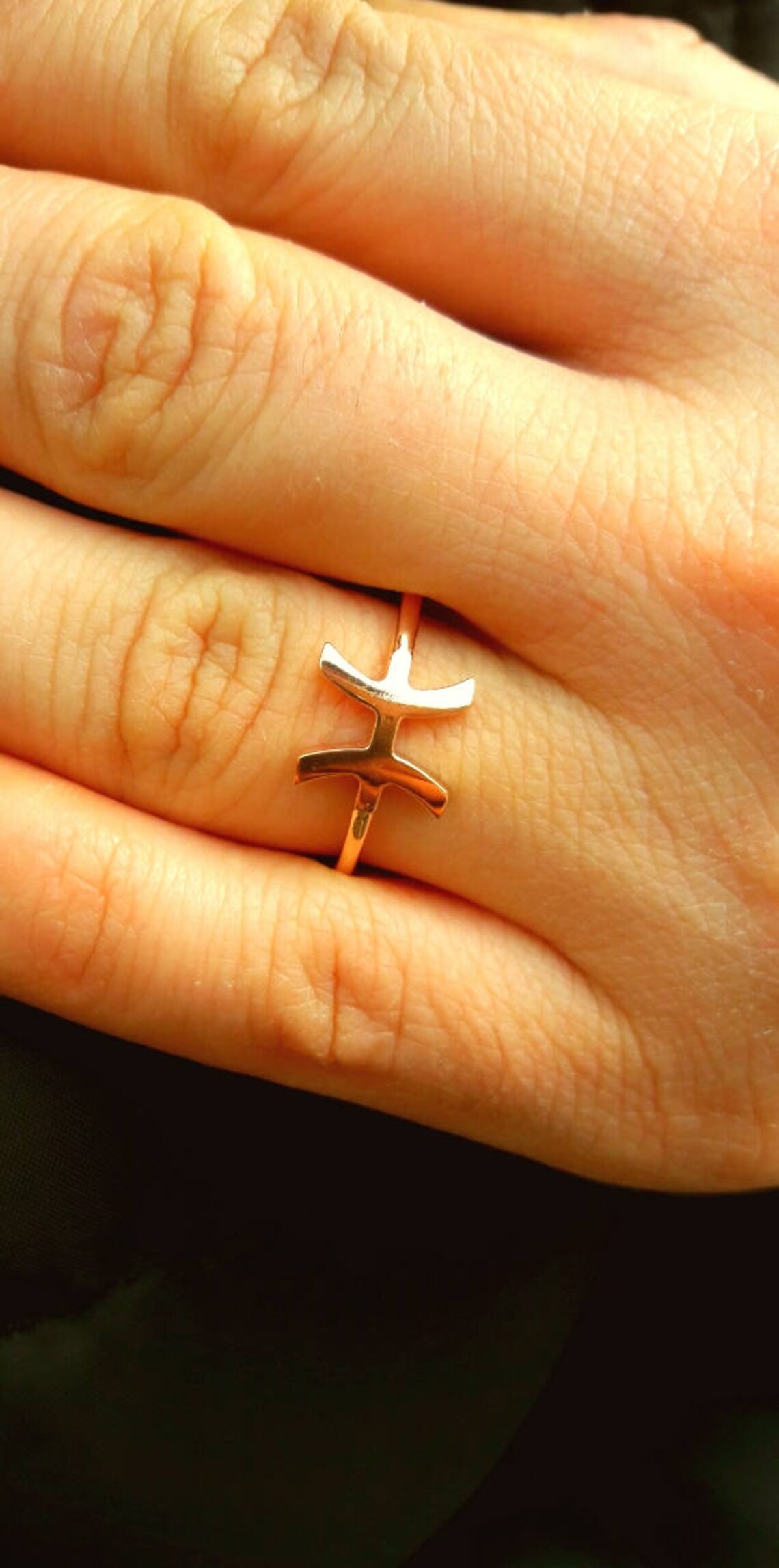 14K Solid Gold Pisces Ring / Zodiac Ring / Horoscope Ring / | Etsy