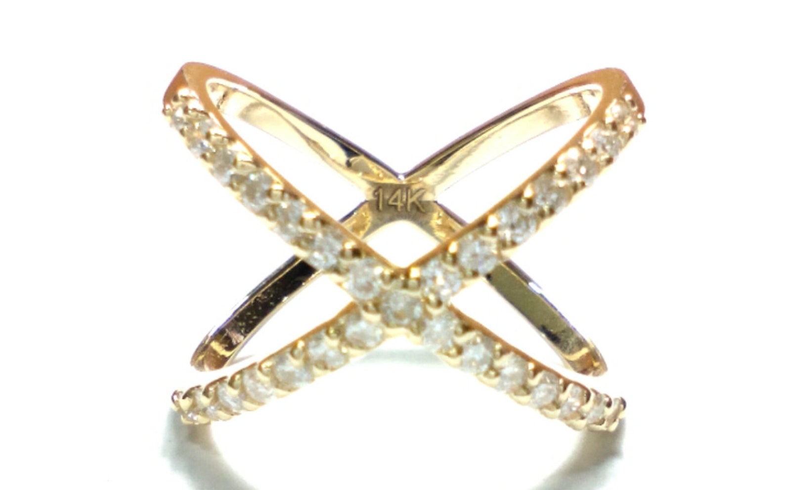X Ring Diamond X Ring Gold X Ring Criss Cross Ring - Etsy