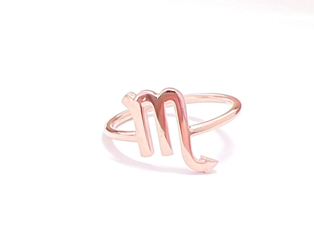 14K Solid Gold Scorpio Ring / Zodiac Ring / Horoscope Ring / Astrology ...
