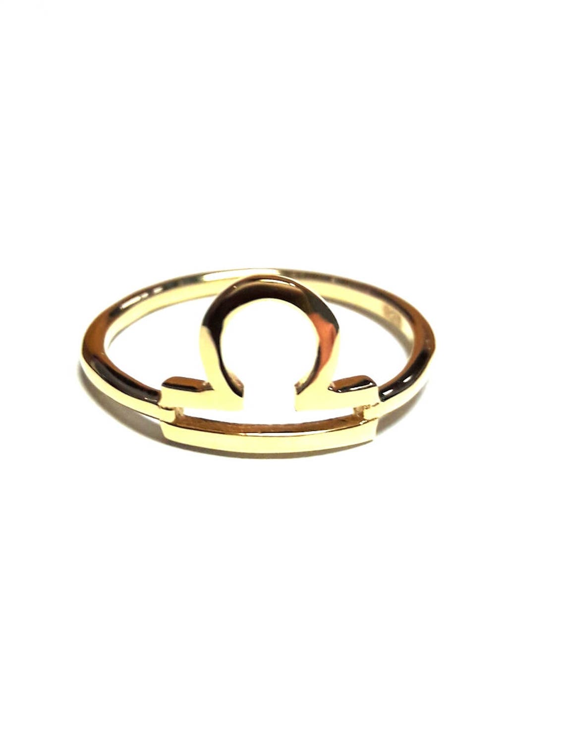 14K Solid Gold Libra Ring / Zodiac Ring / Horoscope Ring / - Etsy