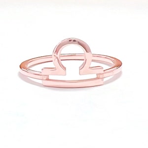 14K Solid Gold Libra Ring / Zodiac Ring / Horoscope Ring / Zodiac ...