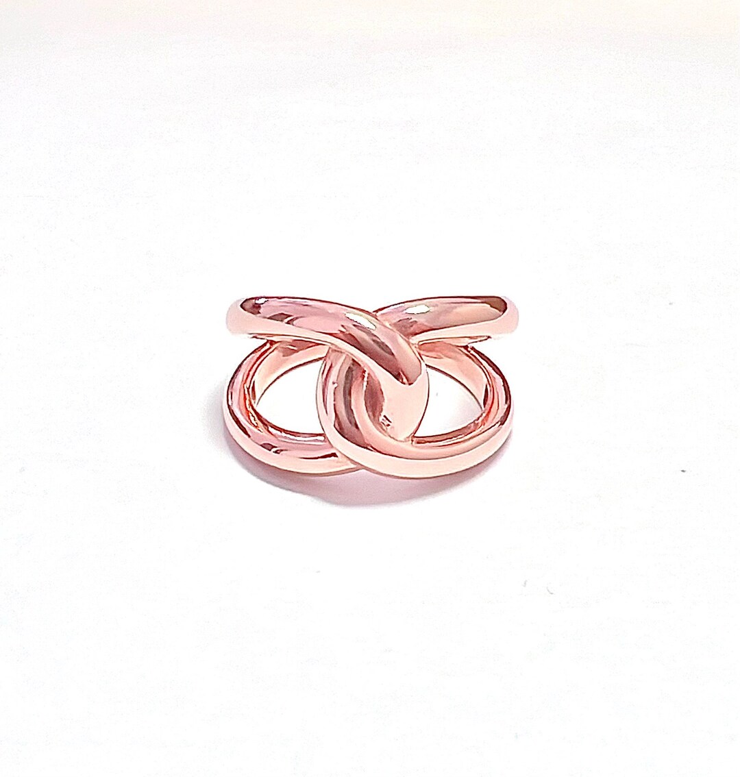 Handmade 14K Solid Gold Chain Ring-rose Gold Ring-white Gold Ring-gold ...