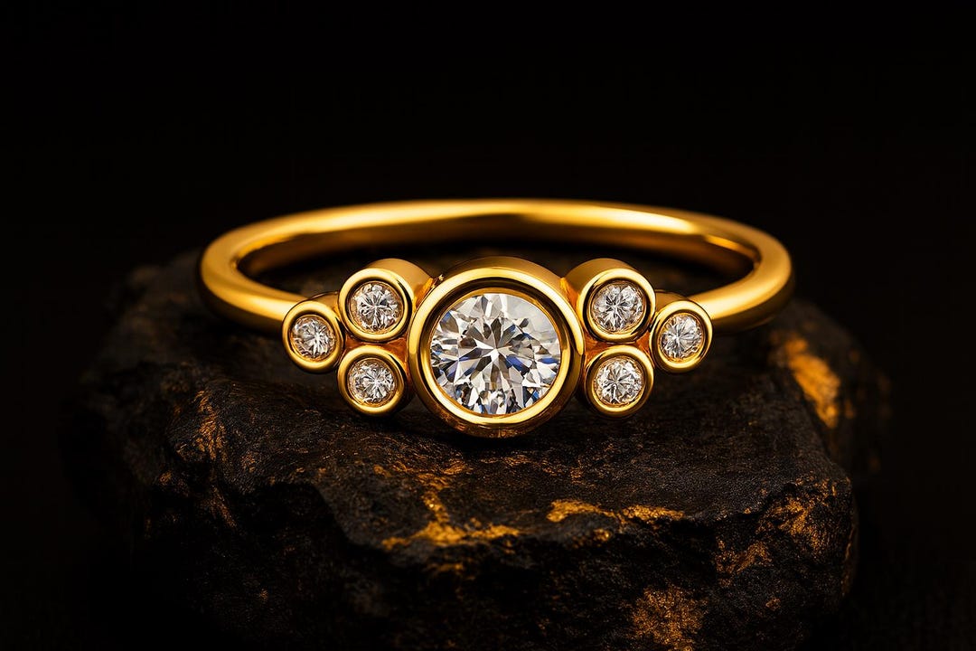 8k Gold,14k Gold CVD Diamond Ring, Unique Cluster Design, Ethical Lab ...