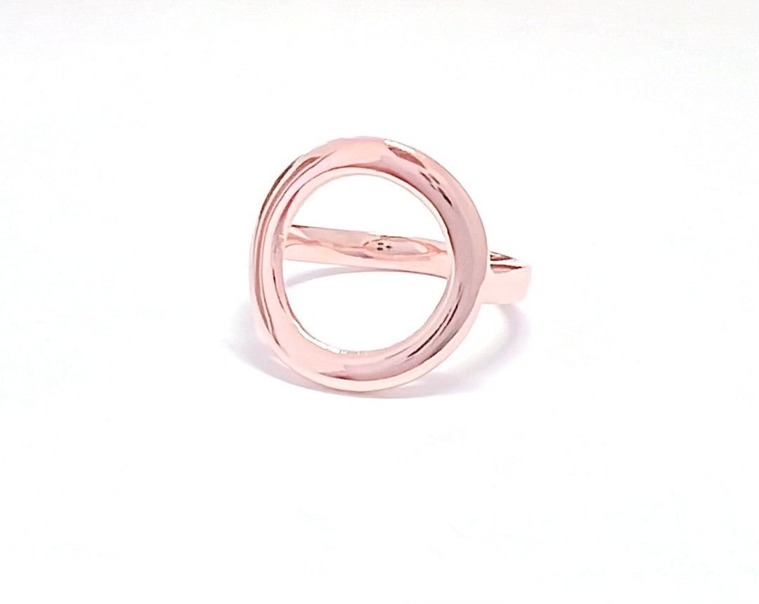 8k Solid Gold Open Circle Ring, O Ring, Karma Ring, Oval Ring, Dainty ...