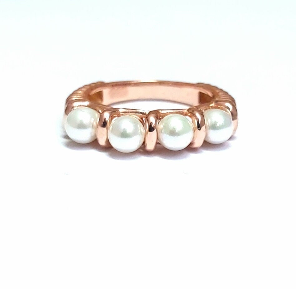 Natural Freshwater Pearl Ring-gold Ring-rose Gold Ring-pearl - Etsy