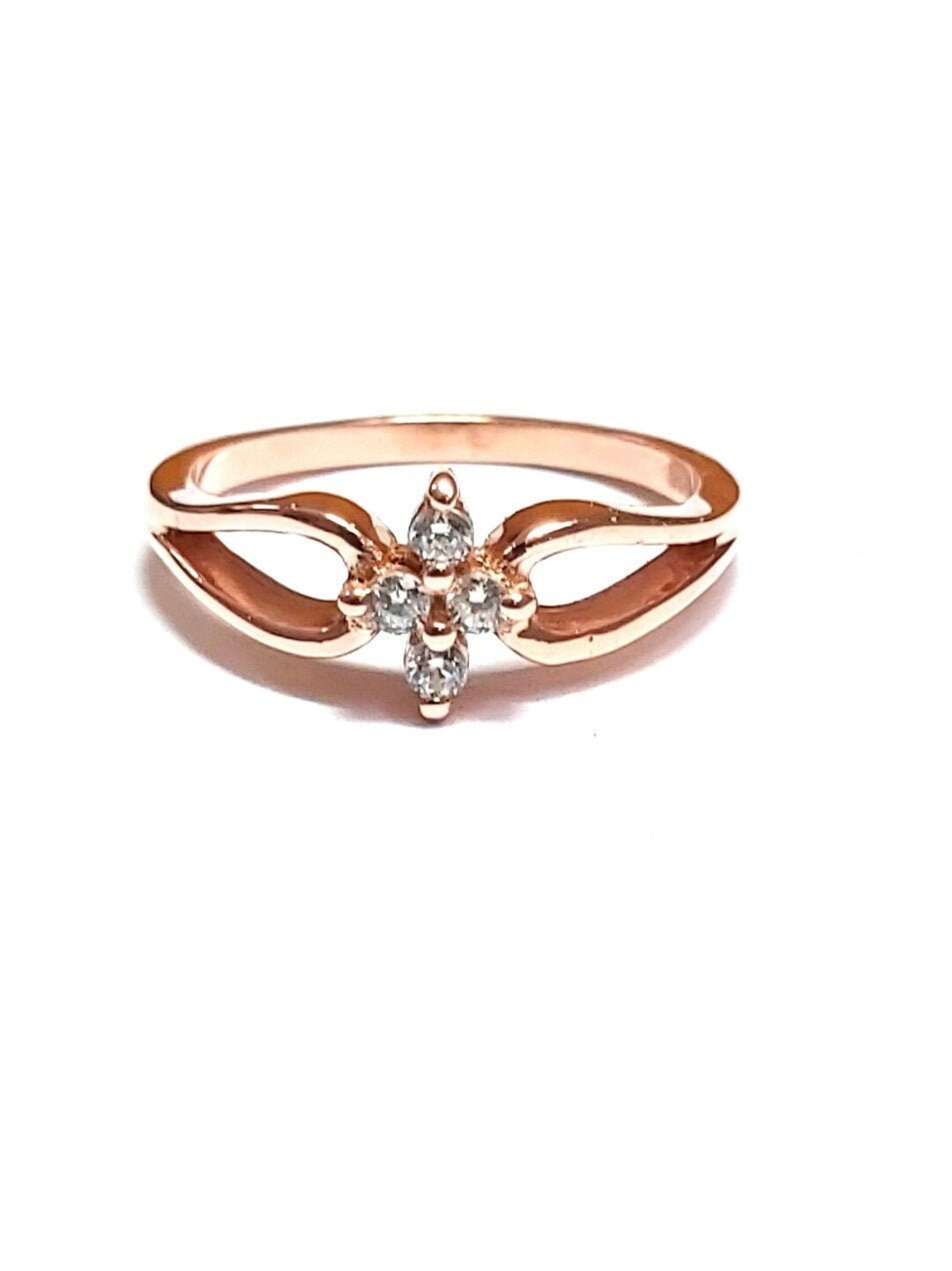 14K Solid Gold Cross Ring, Cluster Ring, Gold Cross Ring, Diamond Cross ...