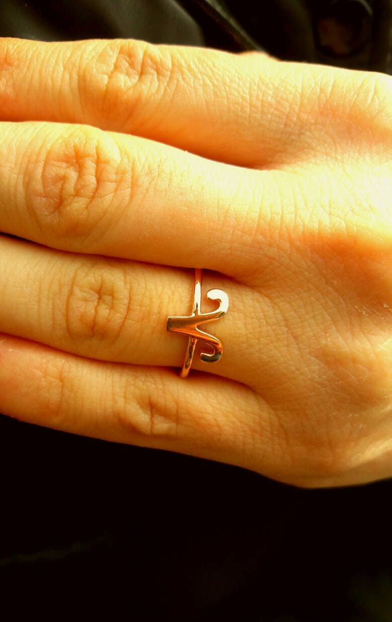 14K Solid Gold Aries Ring / Zodiac Ring / Horoscope Ring / - Etsy