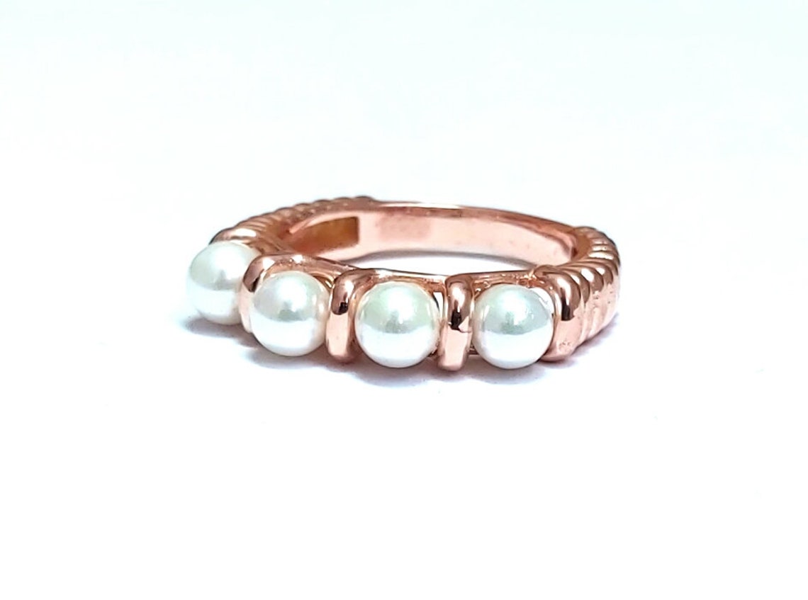 Natural Freshwater Pearl Ring-gold Ring-rose Gold Ring-pearl - Etsy