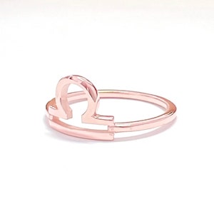 14K Solid Gold Libra Ring / Zodiac Ring / Horoscope Ring / Zodiac ...
