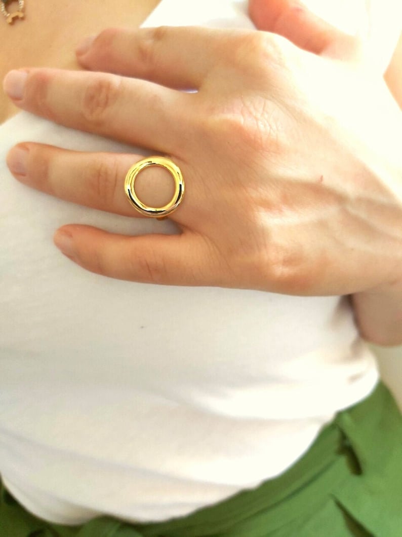 Anillo de círculo abierto anillo O simple anillo de karma | Etsy