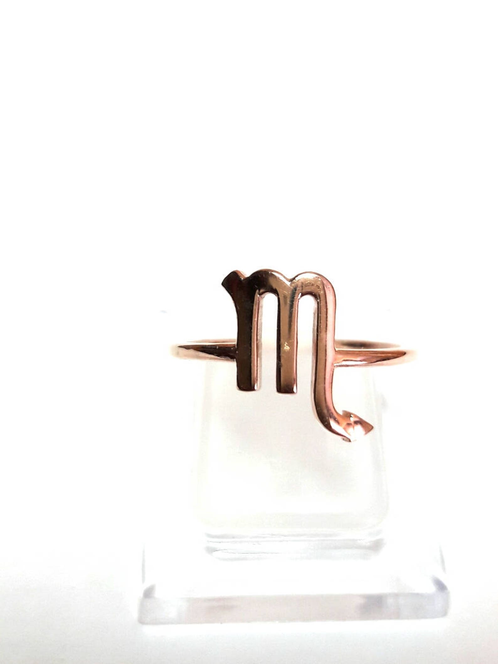 14K Solid Gold Scorpio Ring / Zodiac Ring / Horoscope Ring / - Etsy